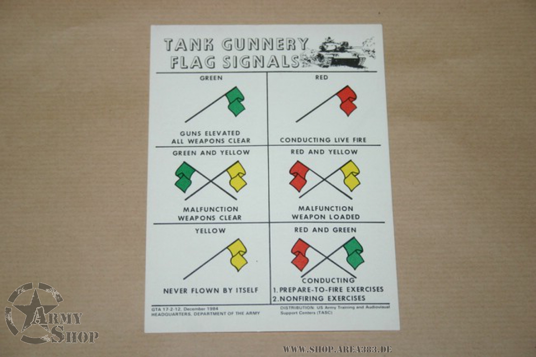 Tank Gunnery Flag Signals - us-army-military-shop