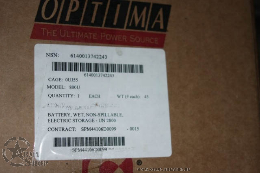 Optima ® Batterie Redtop RT U 4,2 / Red Top 50 Ah D31M - us-army ...