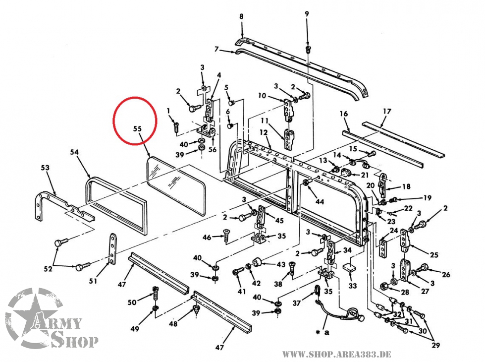 Glass, Laminated Windshield HMMWV - us-army-military-shop
