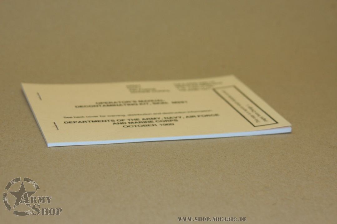 TM 3-4230-229-10 DECONTAMINATING KIT, SKIN: M291 - us-army-military-shop