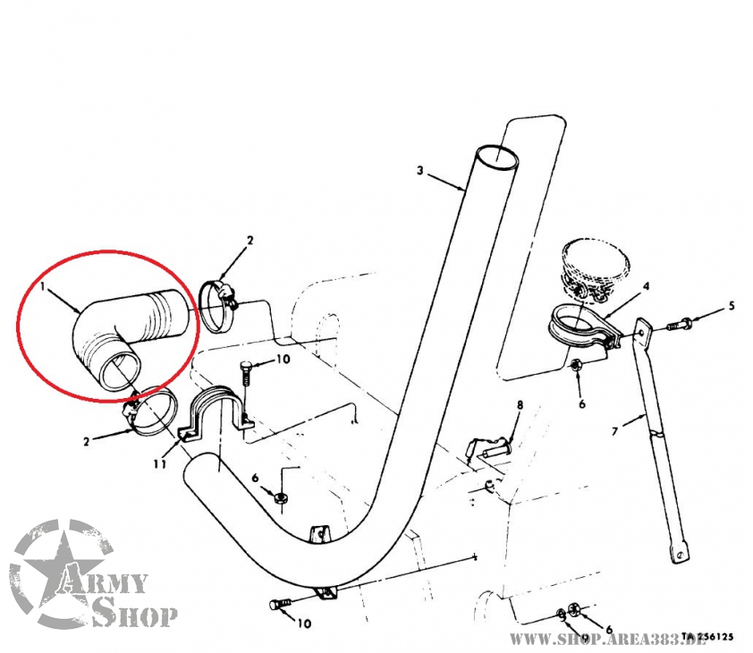 Hose Air for Deep Water Fording Kit m151 - us-army-military-shop