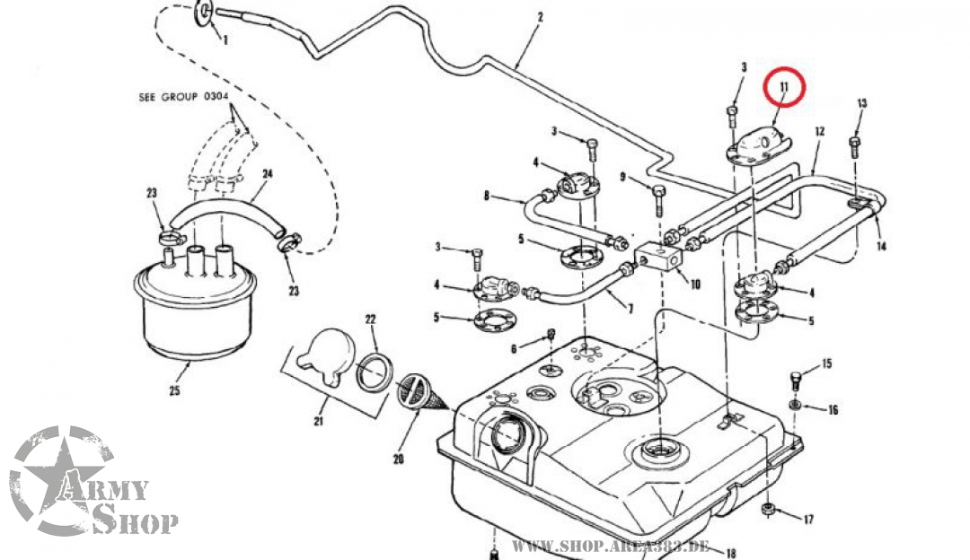 guard valve Fuel Tank M151A2 - us-army-military-shop